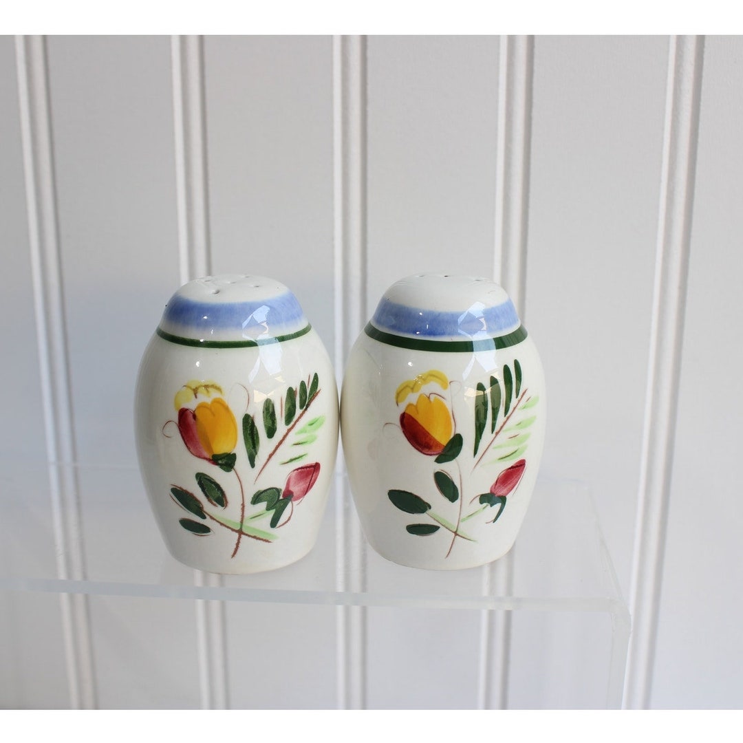 Vintage Stangl Pottery Floral Salt & Pepper Shaker Set Tulip Floral ...