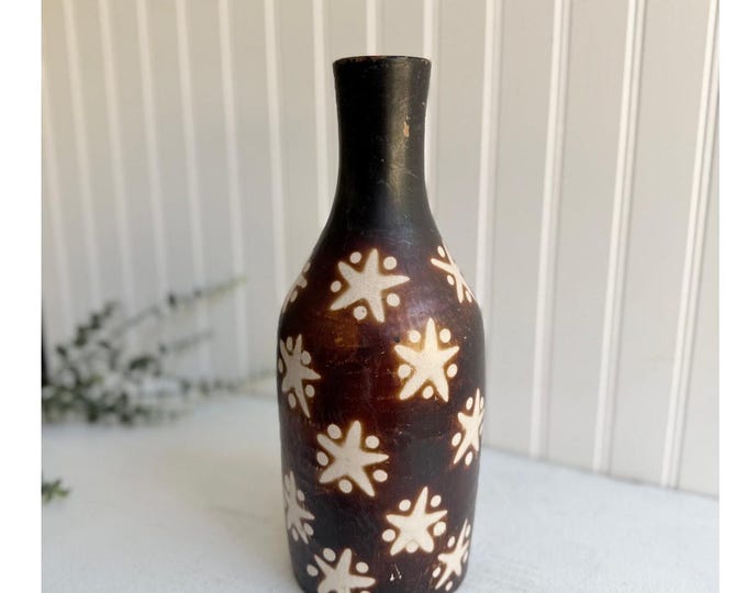 Peruvian Chulucanas Folk Art Pottery Vase | Signed Matte Patterned Vase ...