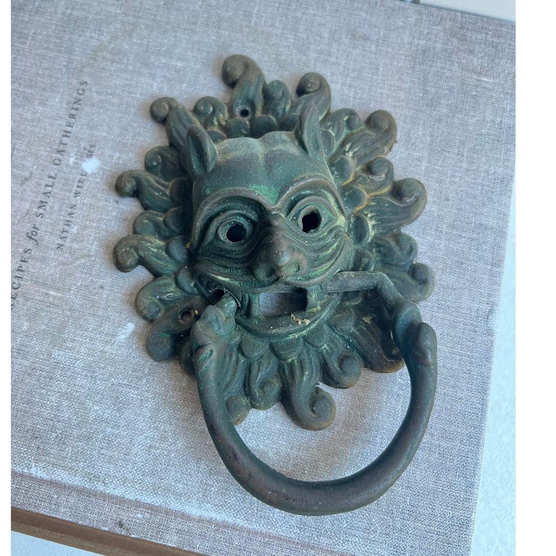 Vintage Gargoyle Iron Door Knocker Durham Cathedral Inspired Aged and ...