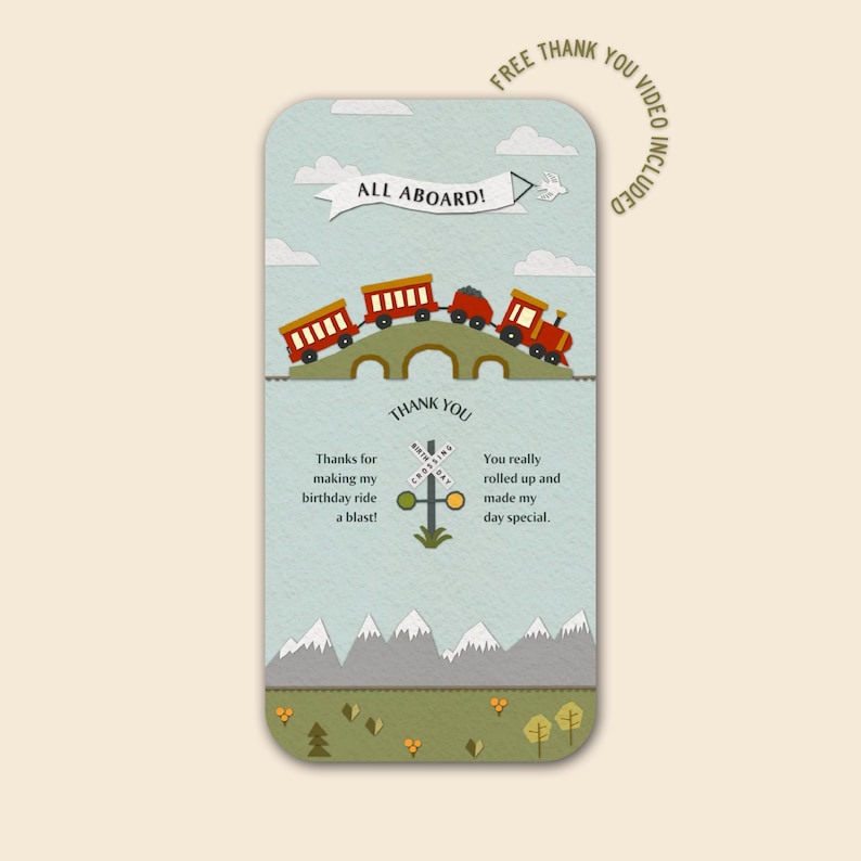Animated Train Birthday Invitation Video | Customizable Canva Party ...