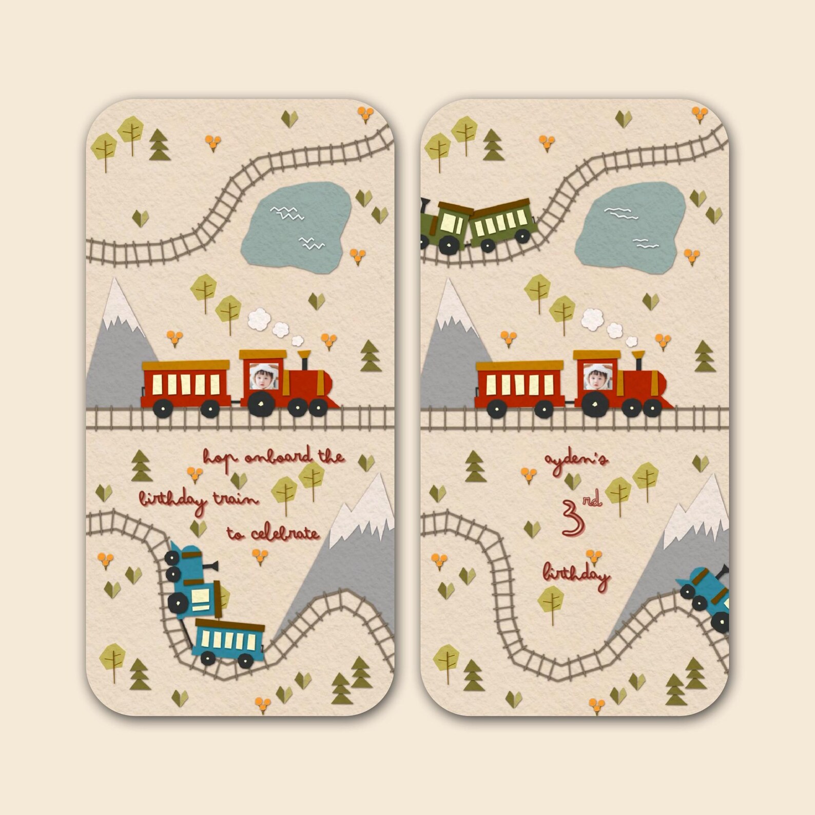 Animated Train Birthday Invitation Video | Customizable Canva Party ...