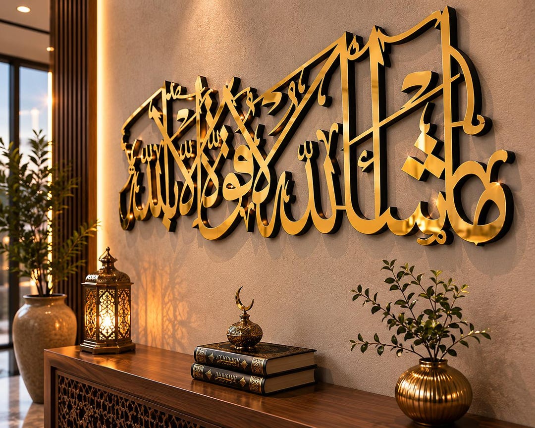Mashallah Islamic Wall Art: Metal Islamic Home Decor, Eid Gift - Etsy