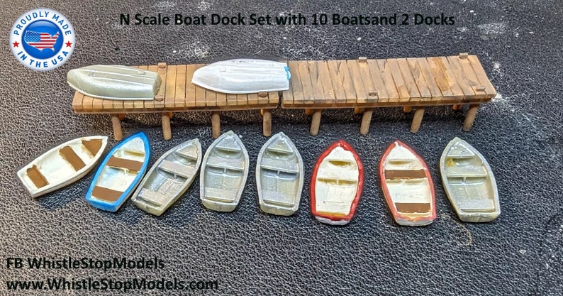 N Scale Boat Dock Set With (10) Boats and (2) Docks - Etsy