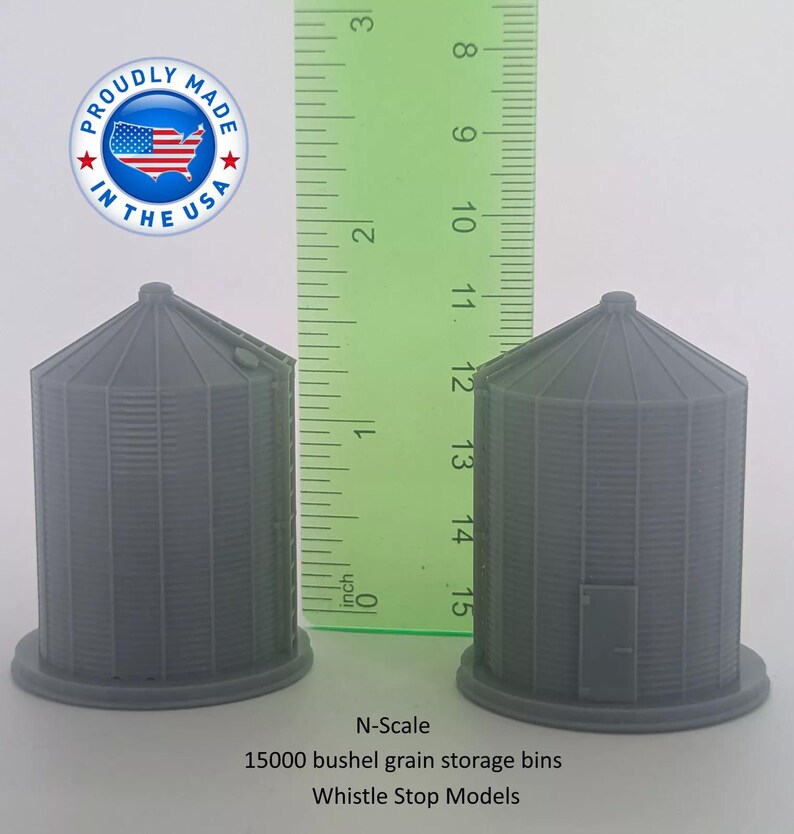 Z Scale Set of (2) 15000 Bushel Grain Bins - Etsy