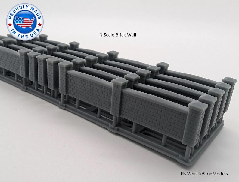 N Scale 1/160 Brick Wall Fence Set of 9 |whistle Stop Models - Etsy