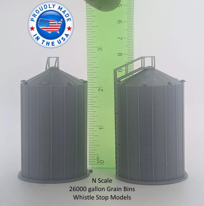 N Scale 26, 000 Bushel Grain Bins Set of 2 - Etsy