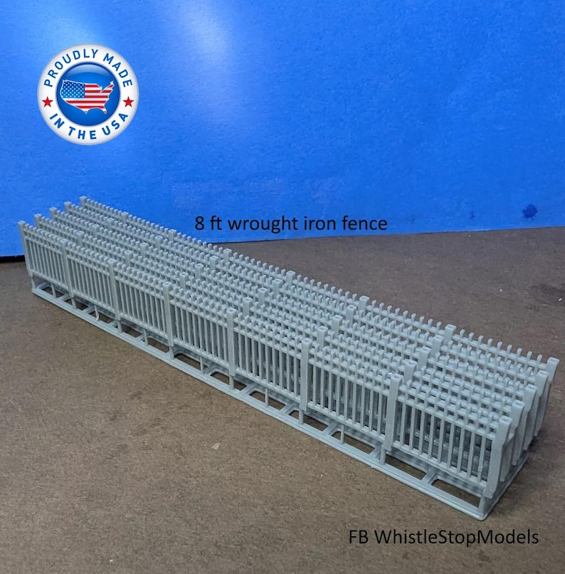 HO Scale 8 Ft Tall Double Rail Wrought Iron Fence - Etsy