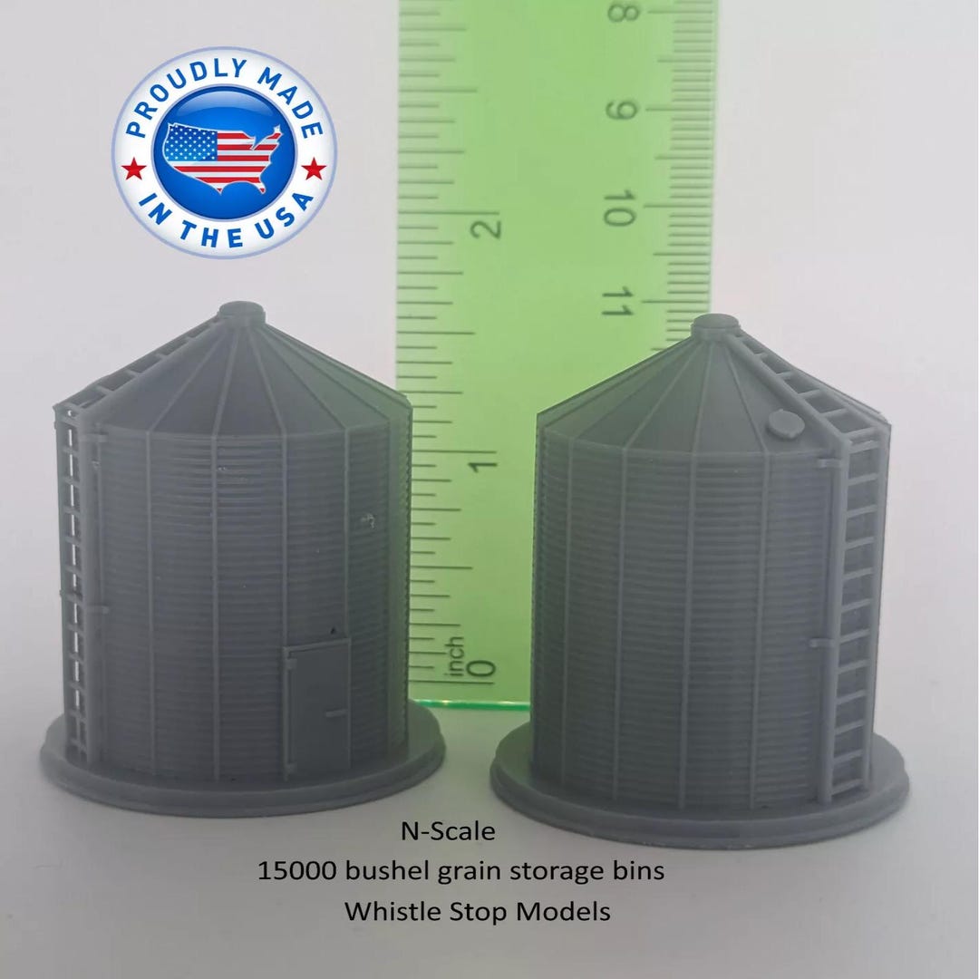 Z Scale Set of (2) 15000 Bushel Grain Bins - Etsy