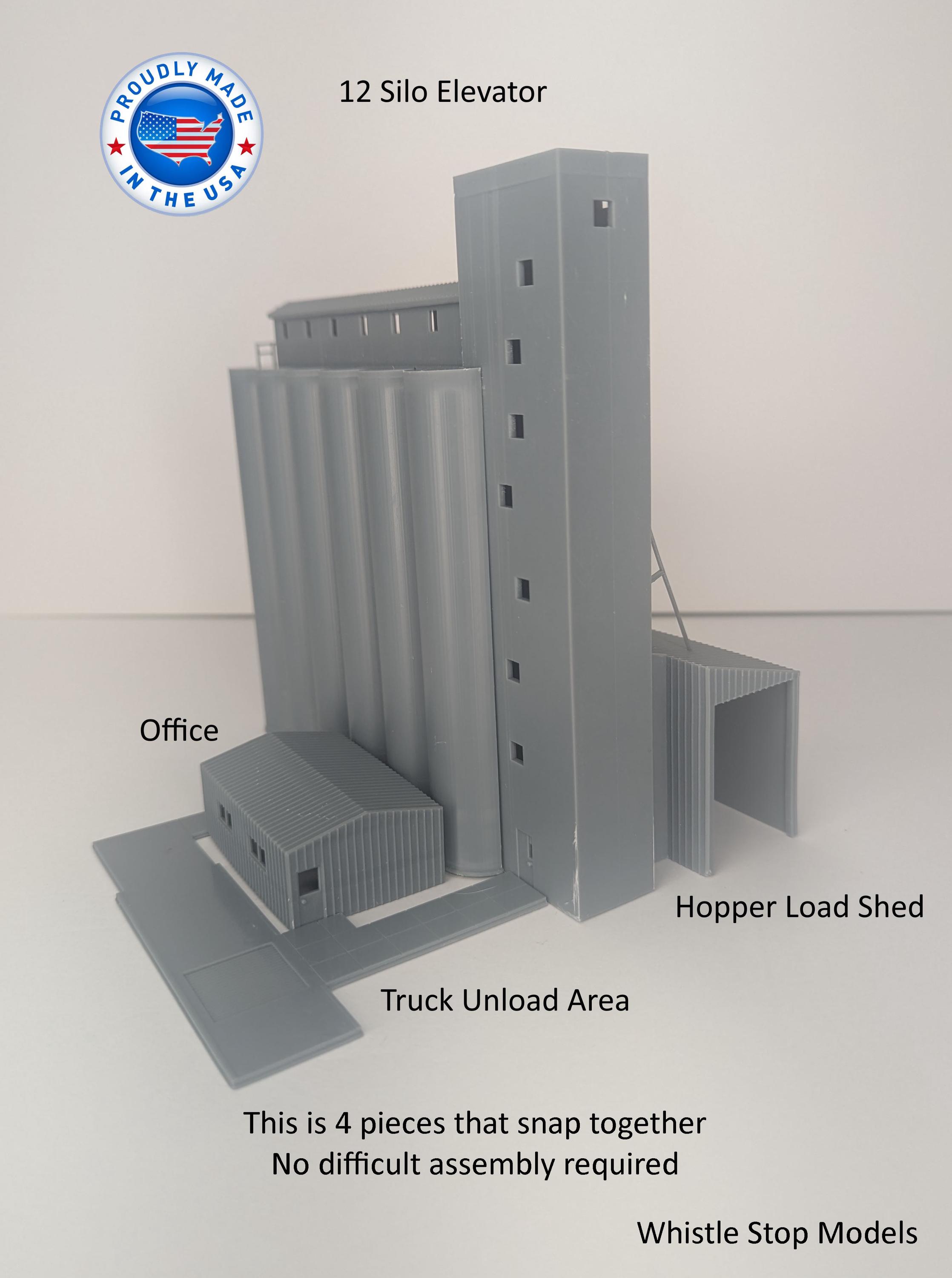 N Scale Small 12 Bin Grain Elevator - Etsy