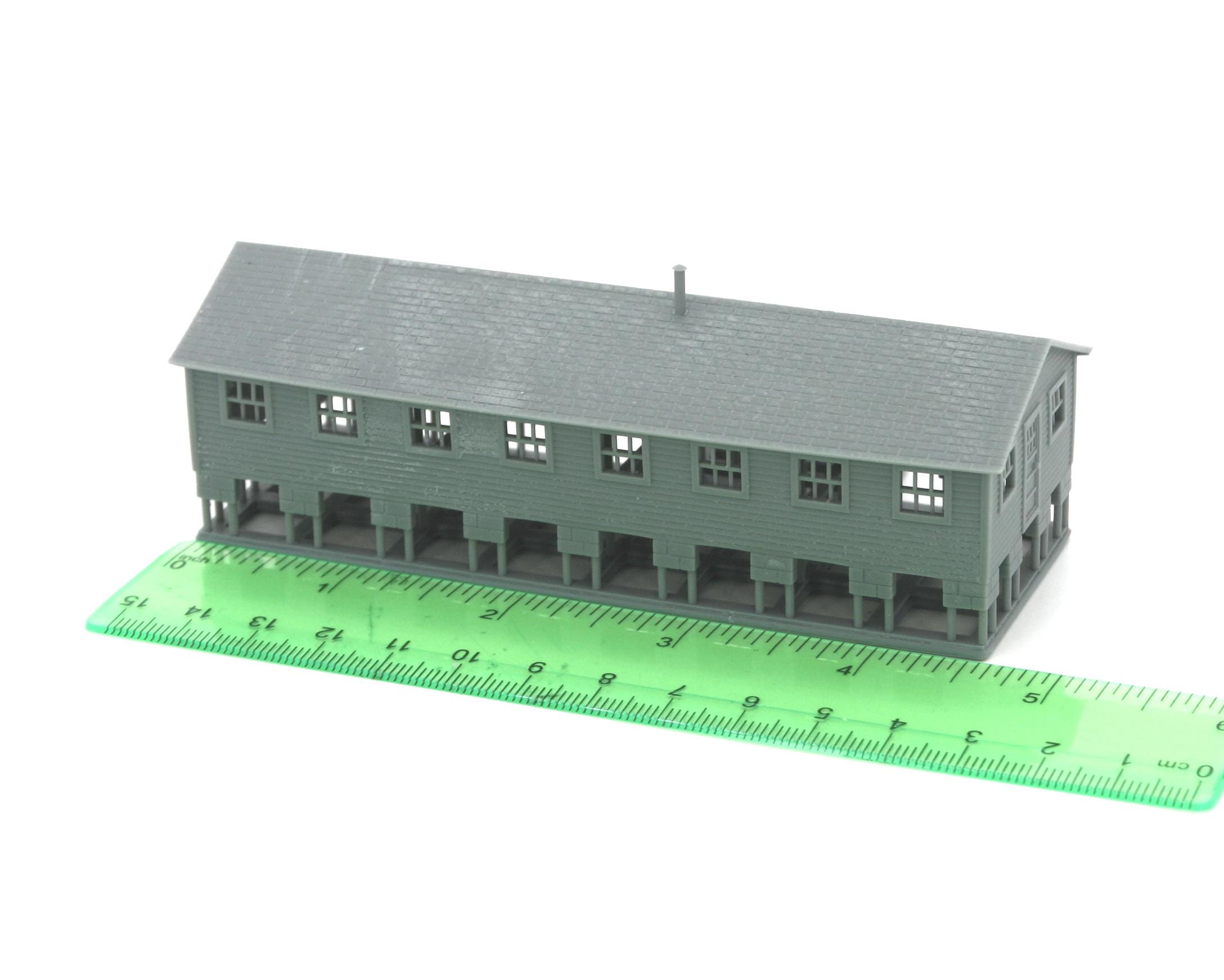 N Scale 1/160 (1) Single Command Barracks With (3) Willy Jeeps ...