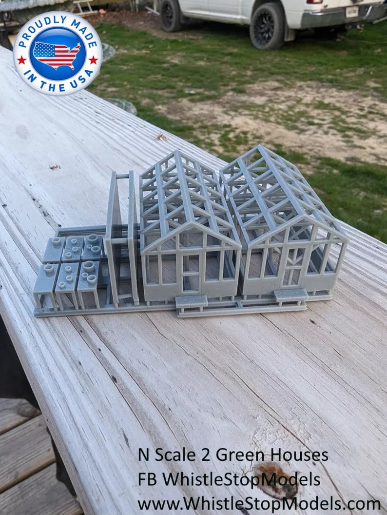 N Scale Small Green Houses With (6) Tables Set of 2 - Etsy
