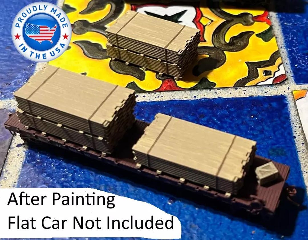 N Scale Saw Mill Lumber Flat Car Load N9003 - Etsy