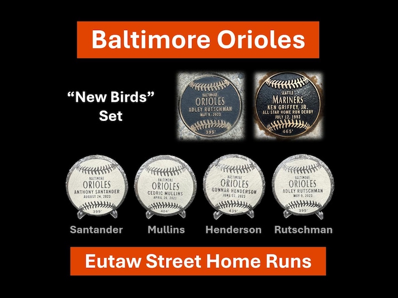 Baltimore Orioles Eutaw Street Home Run Slate Coasters (set of 4) "new ...