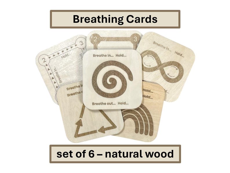 Tactile Wood Mindfulness Breathing Cards for Kids (set of 6) - Etsy