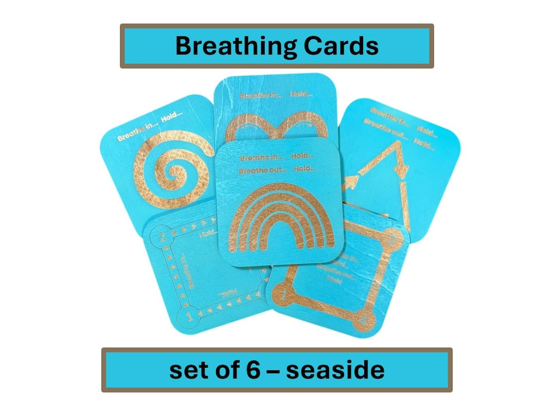 Tactile Mindfulness Breathing Cards (set of 6) With Maze on Back ...