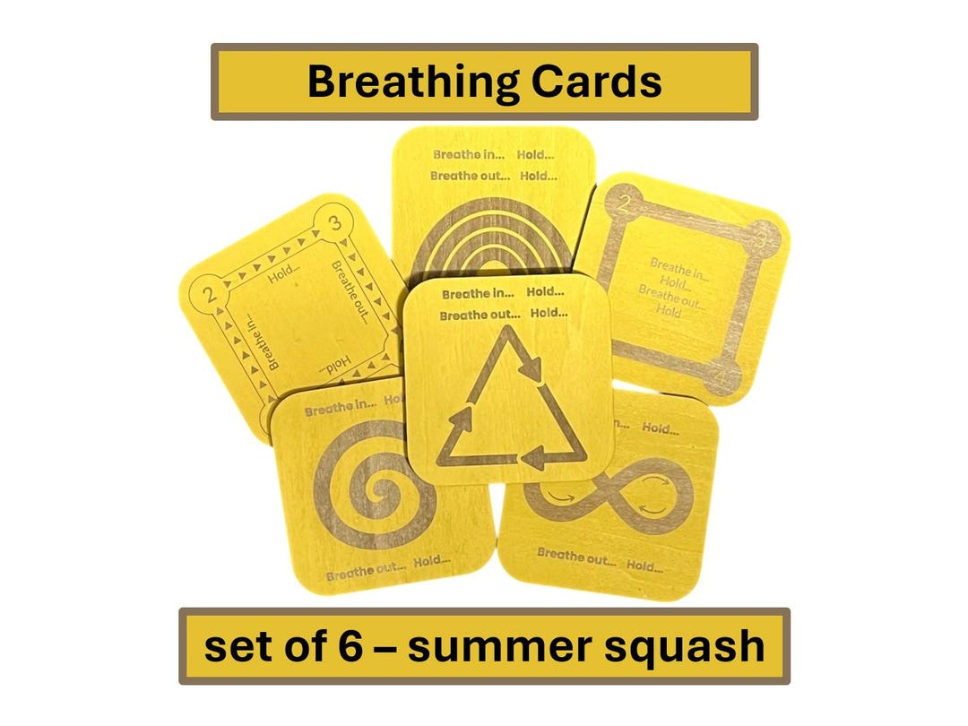Tactile Mindfulness Breathing Cards set of 6 With Maze on Back ...