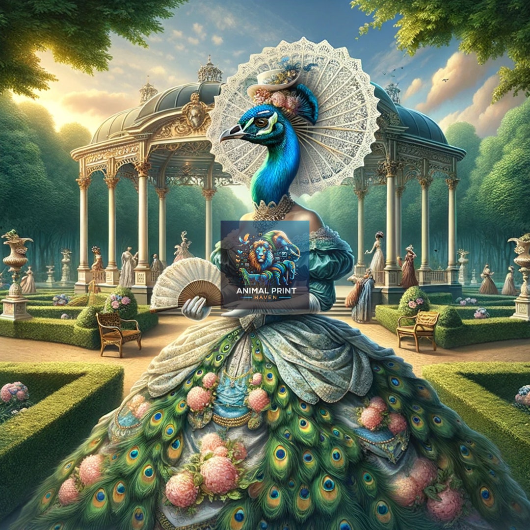 Countess Showing Off, Animal Print, Portrait Aniamal Art, Peacock ...
