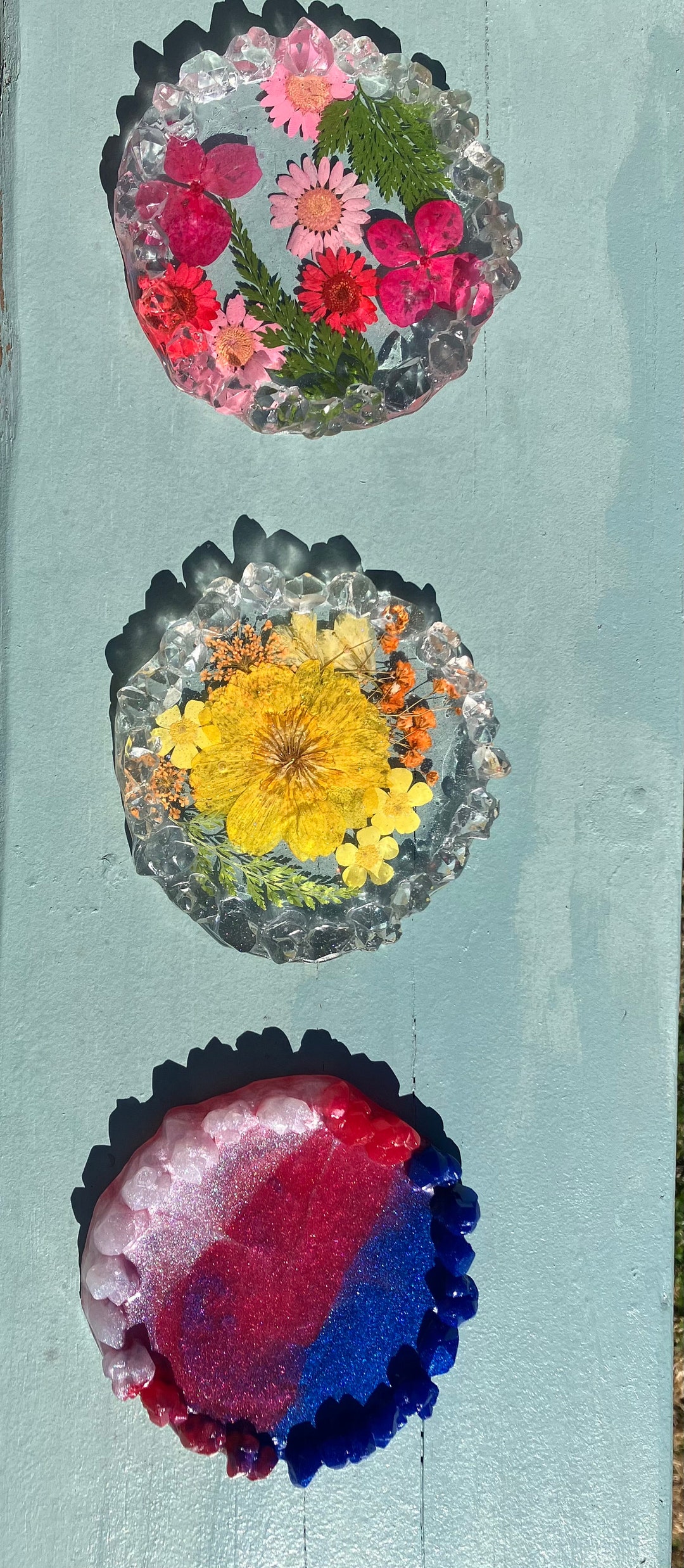 Resin Coasters With Raised Sides That Resemble Stalagmites. Each One is ...