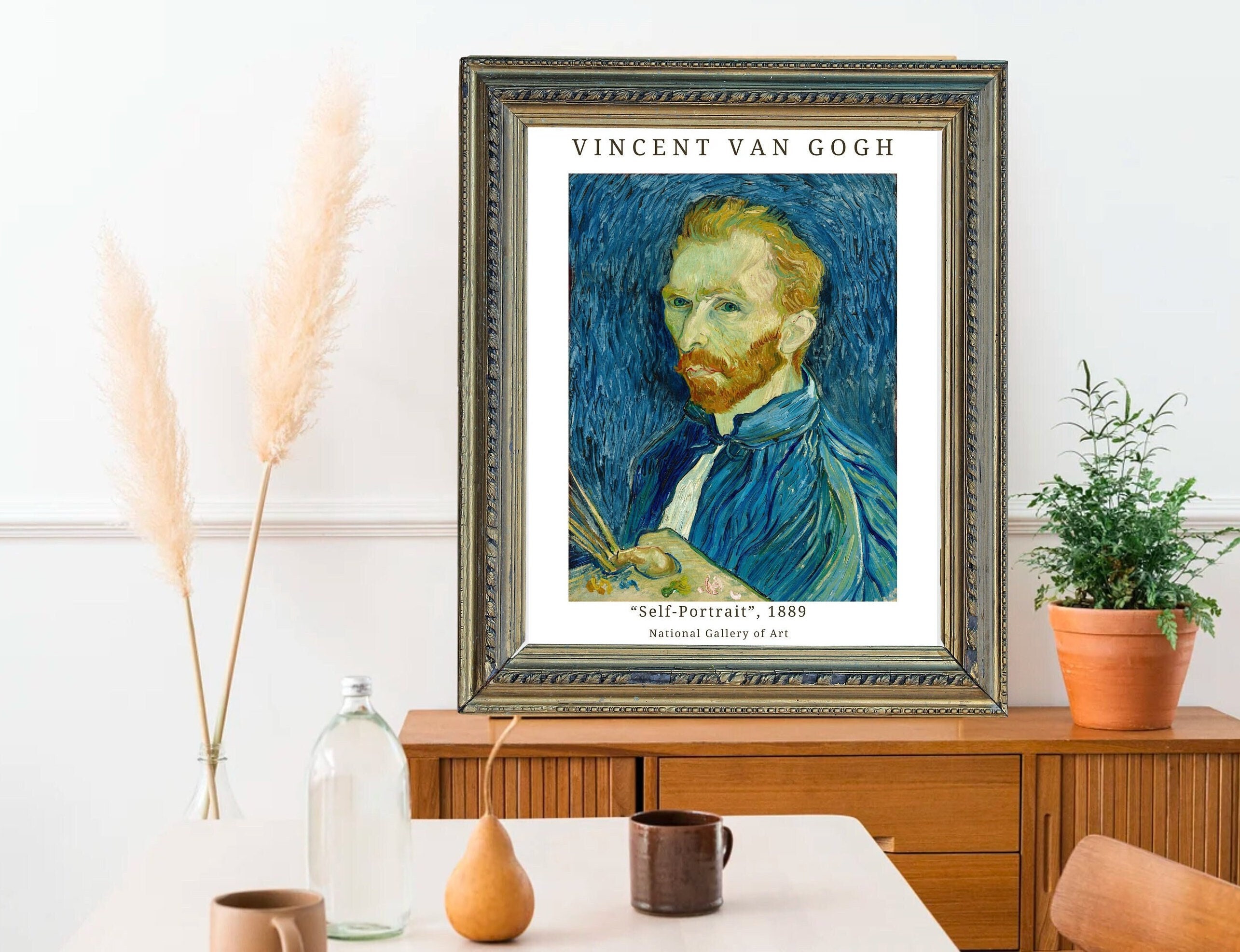VAN GOGH POSTER Self Portrait Impressionist Painting Vintage Fine Art ...