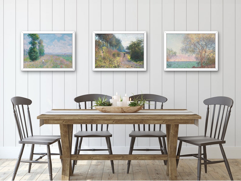Monet Landscape Digital Poster Set of 3 | Vibey Impressionist Wall Art ...