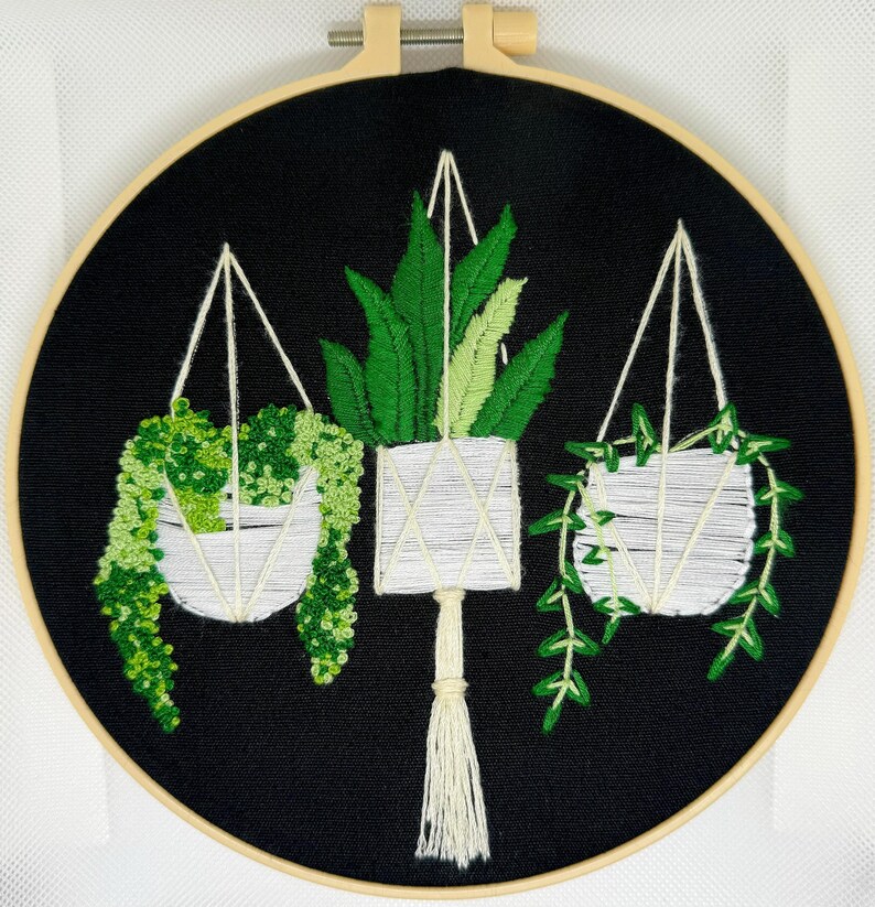Handmade Embroidered Plant Art for Home, Office, Living Room Decor ...