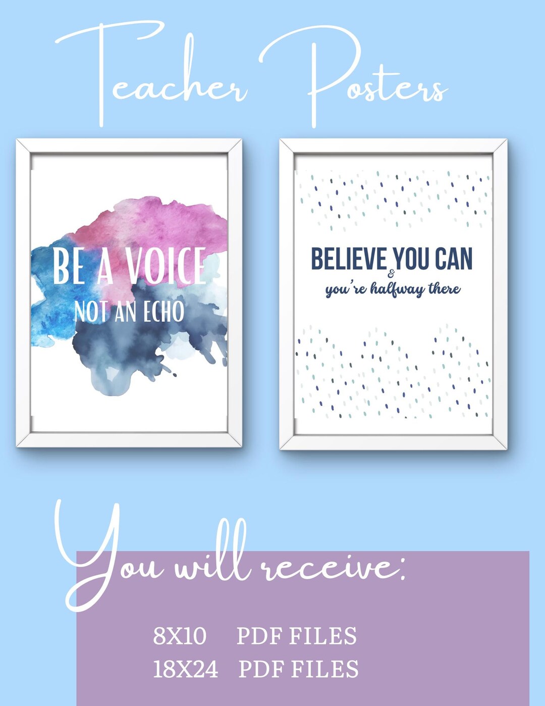Motivational Classroom Poster, Be A Voice, Believe You Can, Classroom ...
