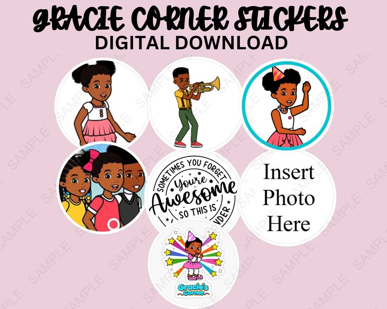 Gracie Corner Stickers | Rainbow Print on Demand | Gracie Corner Party ...