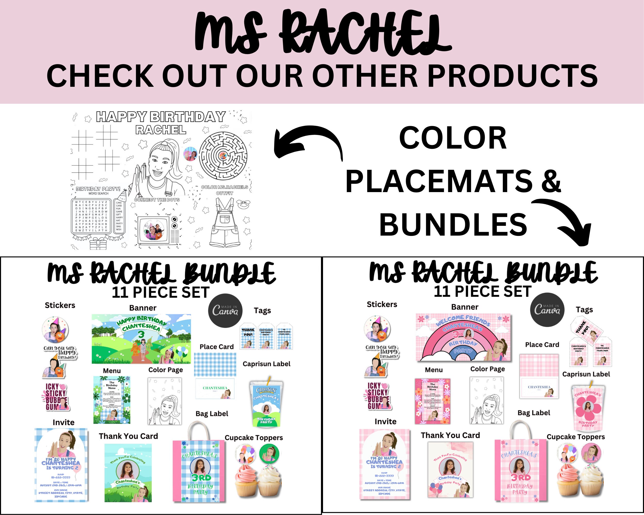 Ms Rachel Birthday Banner Ms Rachel Party Decorations Ms Rachel Poster ...