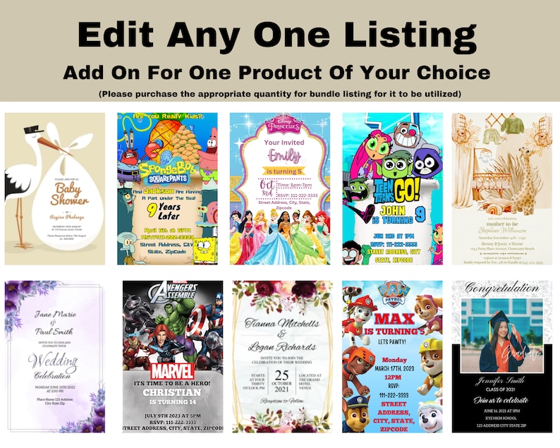 Add on - Personalize My Invitation | Customize the Phone Evite | Edit ...