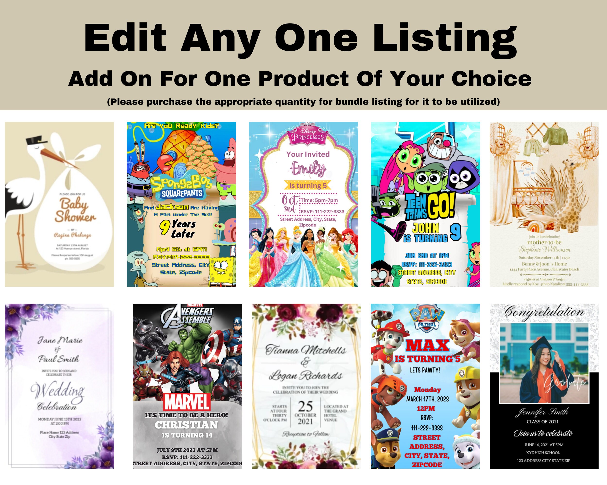 Add on - Personalize My Invitation | Customize the Phone Evite | Edit ...