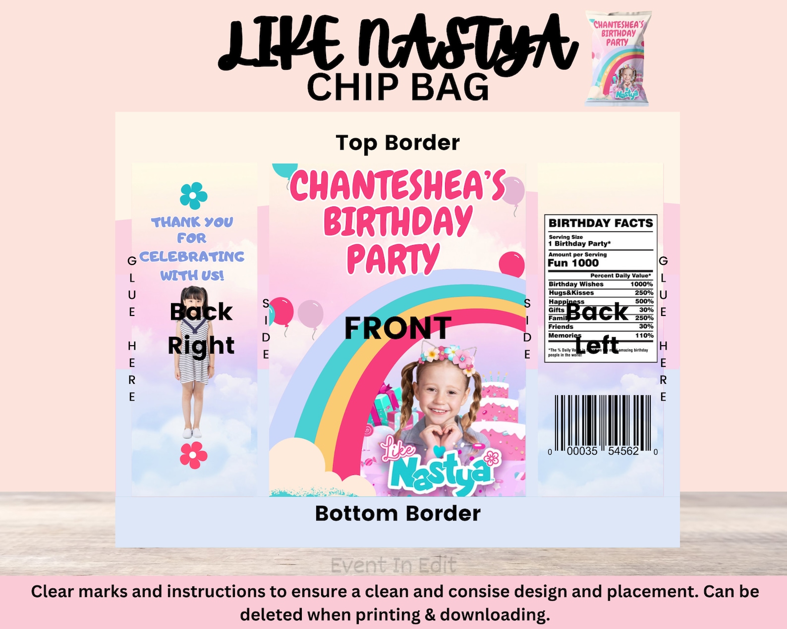 Like Nastya Birthday Party Bundle | Nastya Party Pack | Kid Youtuber ...