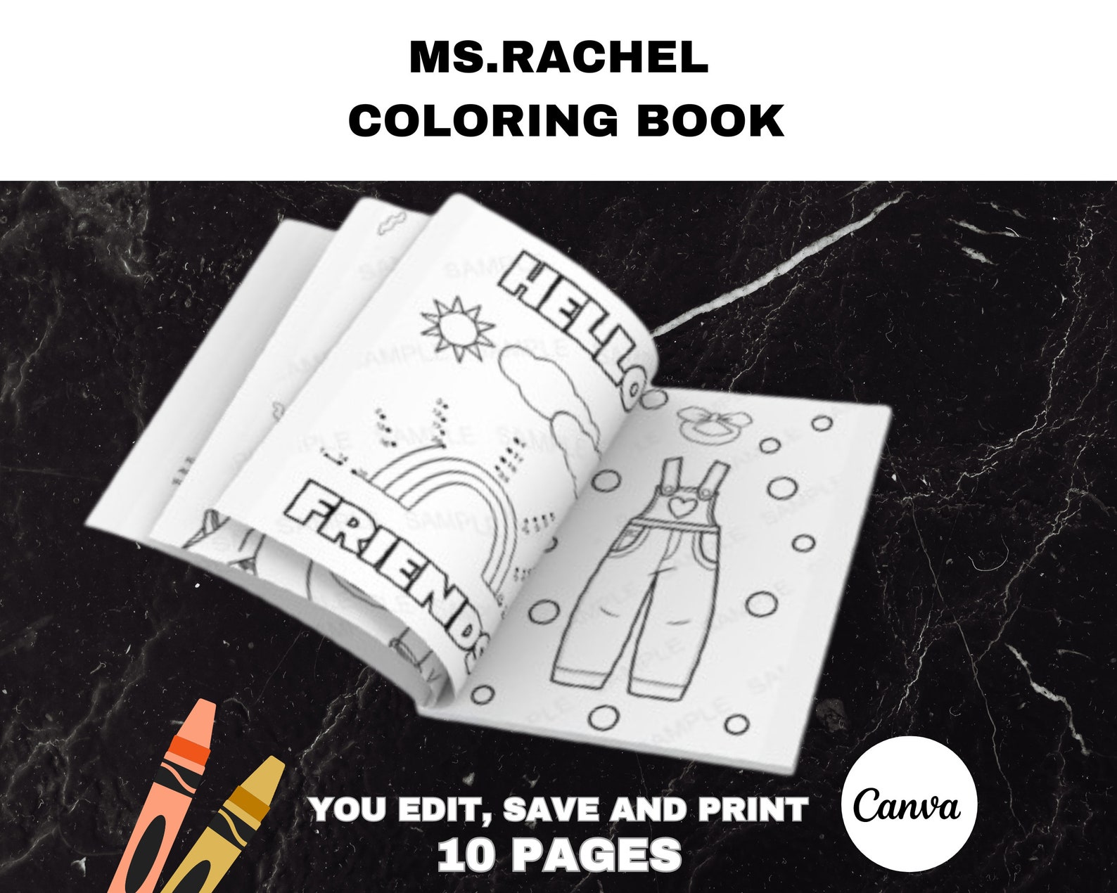 Ms Rachel Coloring Book | Ms Rachel Birthday Party Placemat| Miss ...