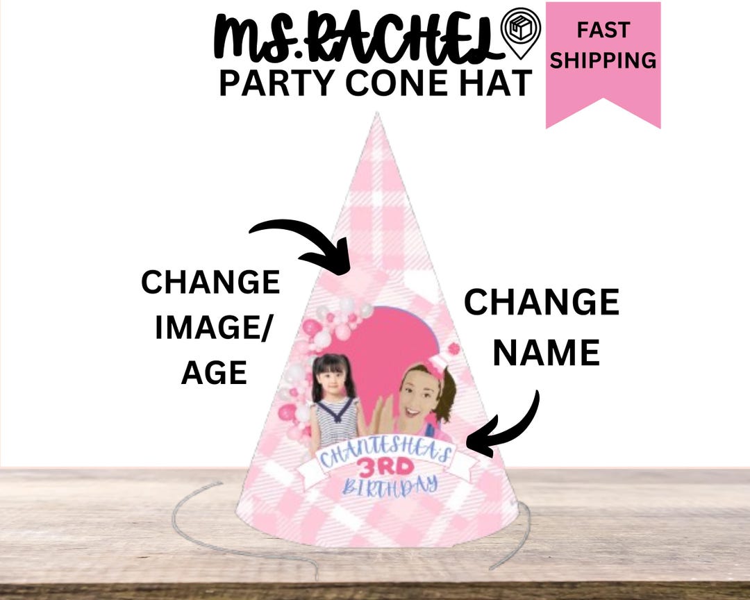 Ms Rachel Birthday Party Cone Hat | Song for Little Pointed Cap ...