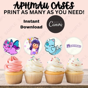 Aphmau Birthday Party Cupcake Toppers | Kawaii Kitties Party Favor ...