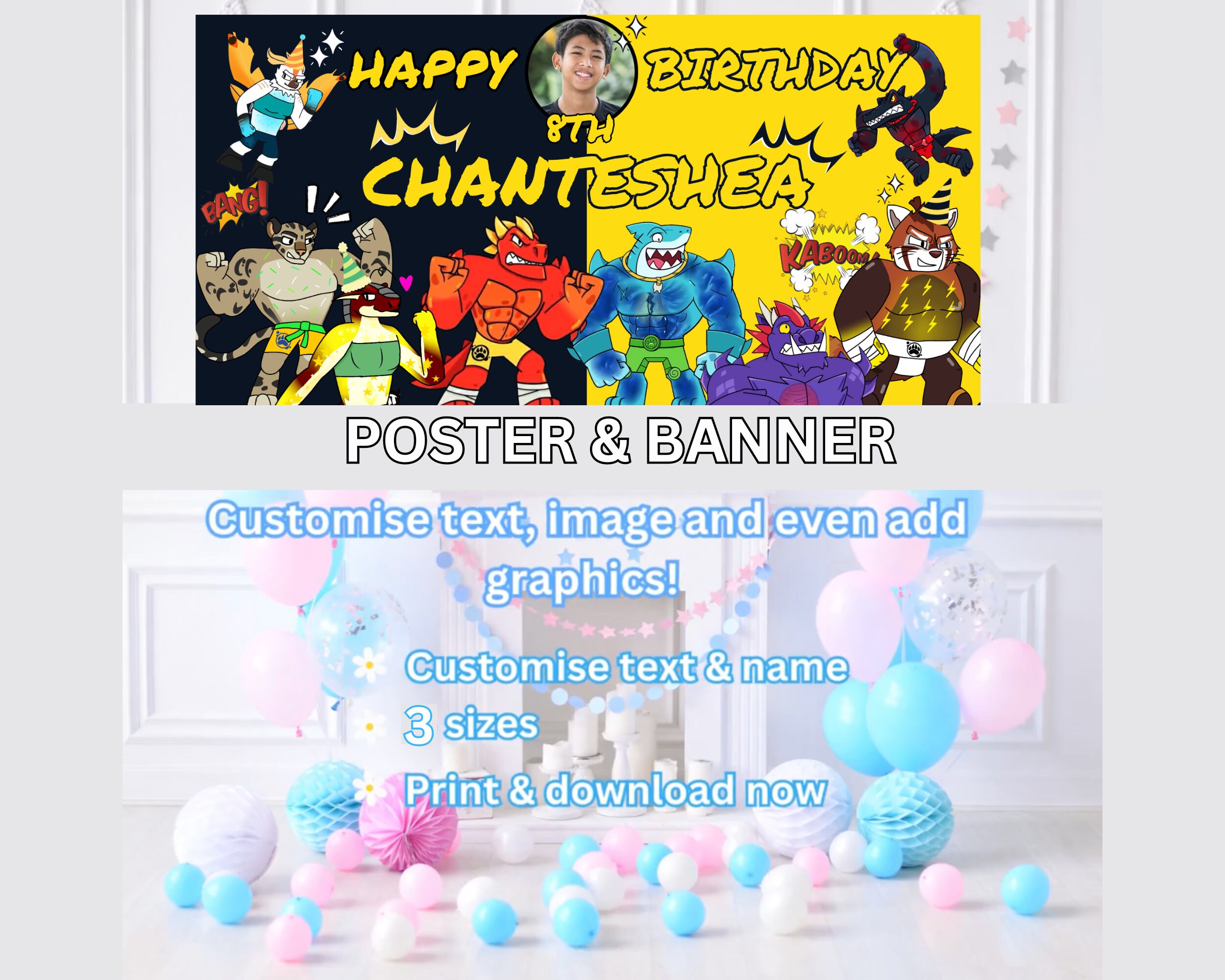 Goo Jit Zu Birthday Party Banner | Printable the Heroes of Goo Jit Zu ...