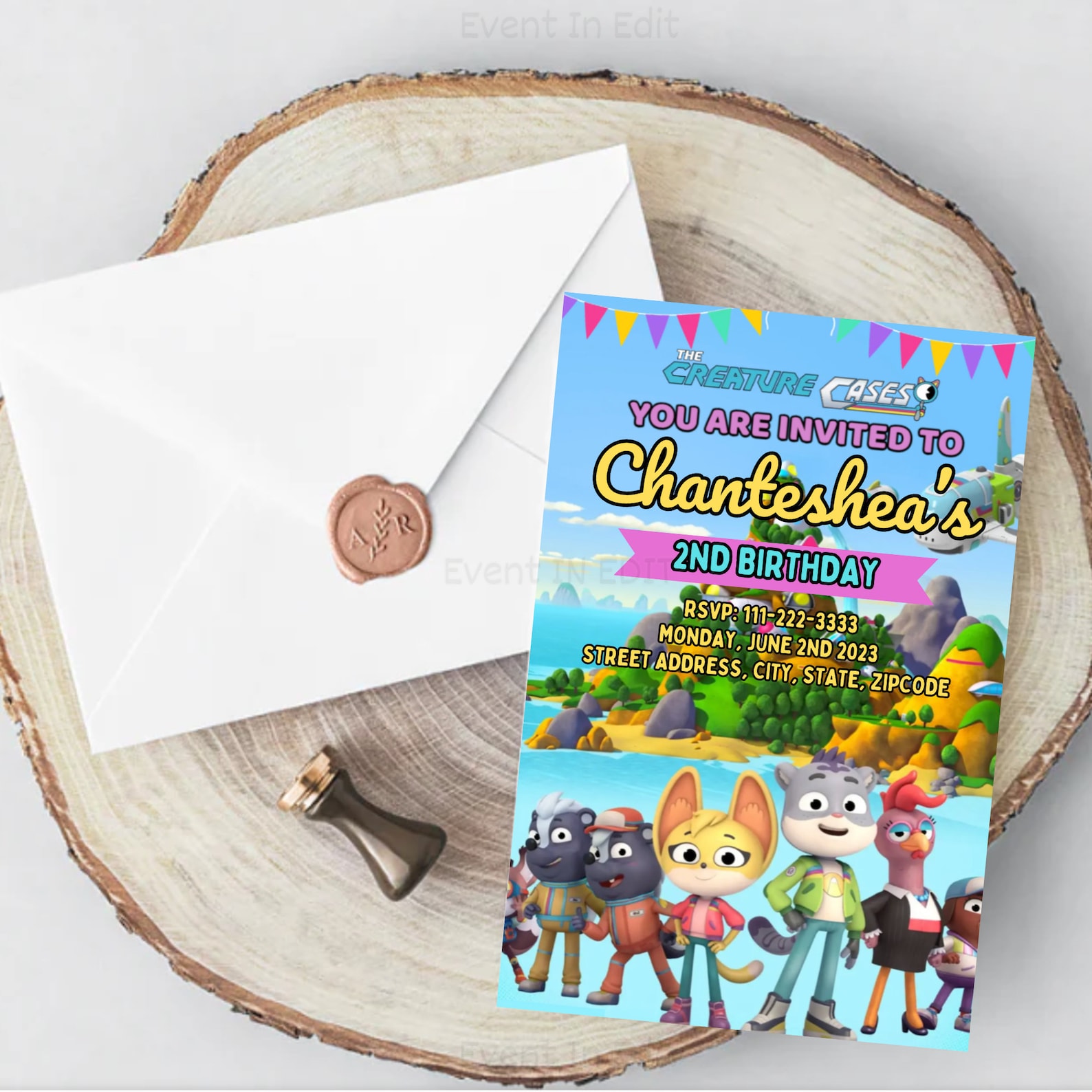 Creature Cases Birthday Party Invitation | Custom Kid Show Invite ...