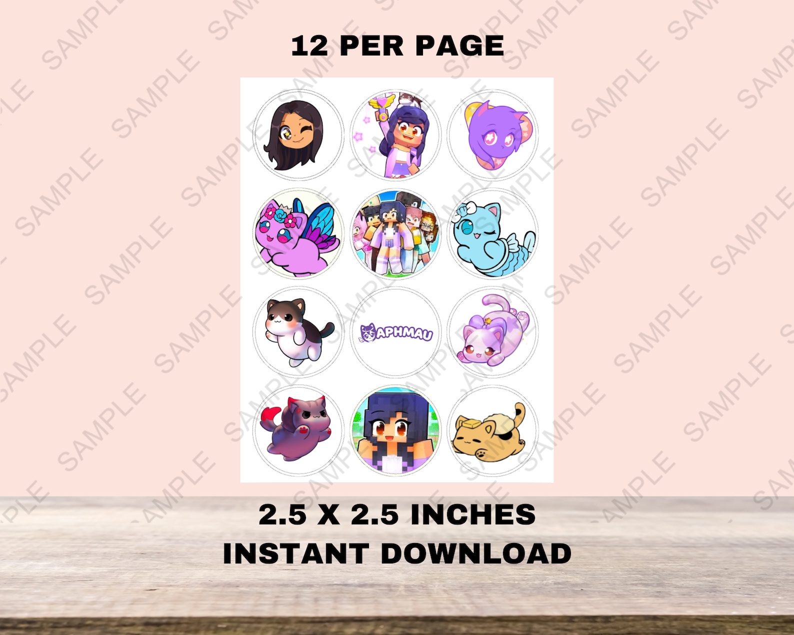 Aphmau Birthday Party Cupcake Toppers | Kawaii Kitties Party Favor ...