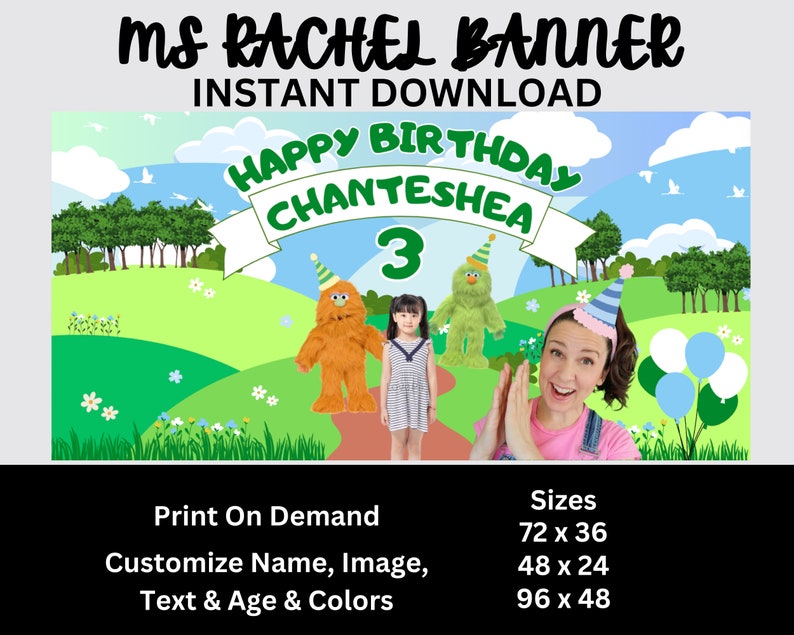 Ms Rachel Birthday Banner | Ms Rachel Party Decorations | Ms Rachel ...