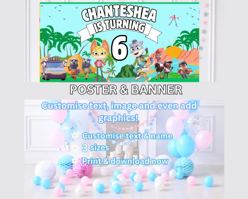 Creature Cases Birthday Party Banner | Agent Sam and Kit Corner ...