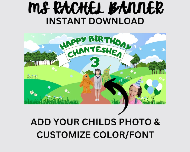 Ms Rachel Birthday Banner Ms Rachel Party Decorations Ms Rachel Poster ...