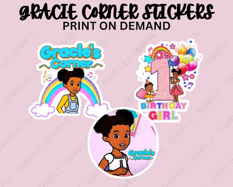 Gracie Corner Stickers | Rainbow Print on Demand | Gracie Corner Party ...