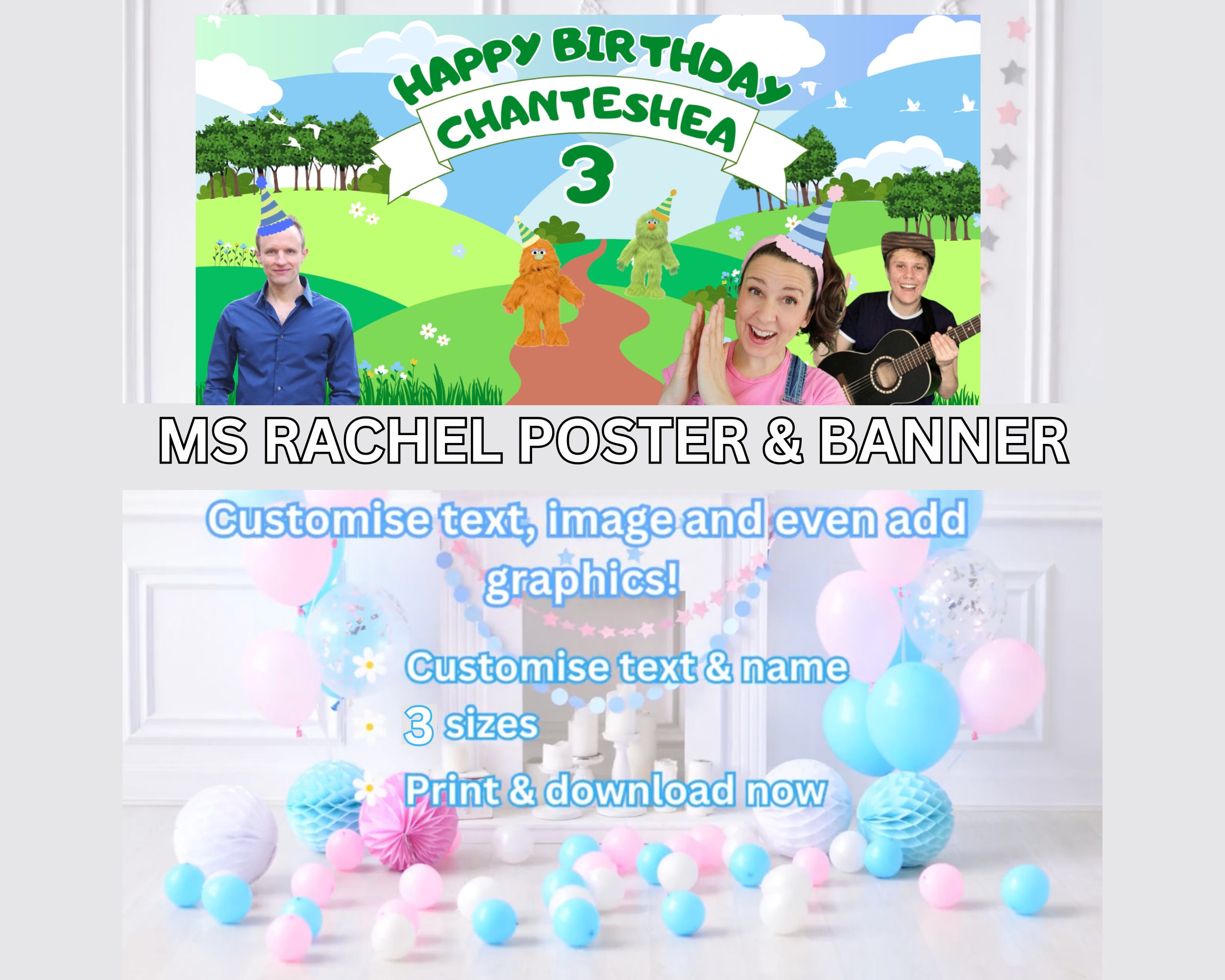 Ms Rachel Birthday Banner | Ms Rachel Party Decorations | Ms Rachel ...