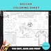 Soccer Coloring Birthday Party Activity Sheet | Editable Football ...