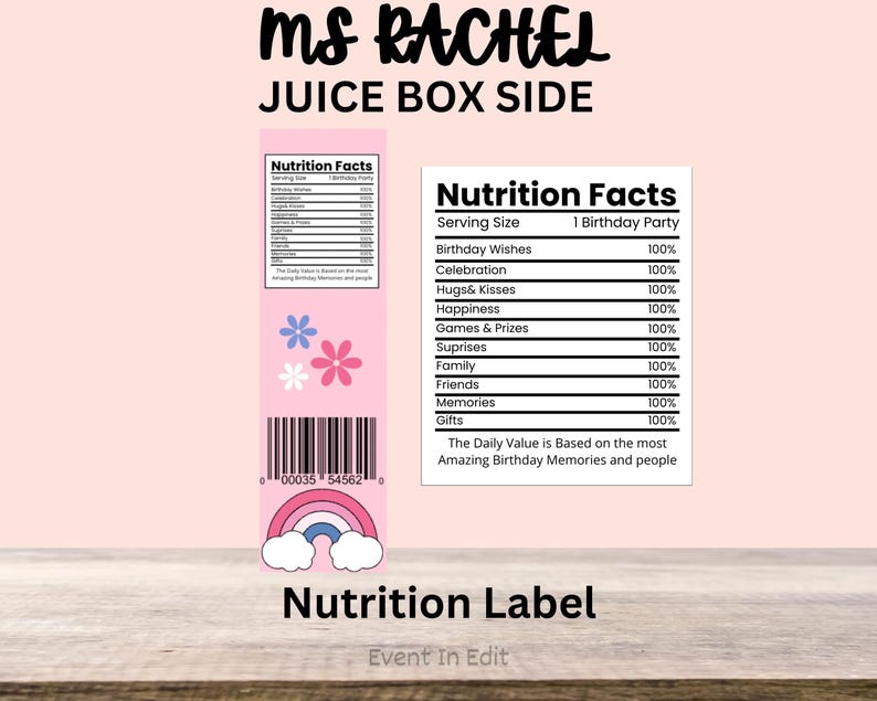 Ms Rachel Birthday Party Juice Box | Song for Little Drink Boxes ...