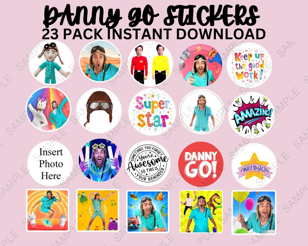 Danny Go Stickers | Rainbow Print on Demand | Bearhead Party Favor ...