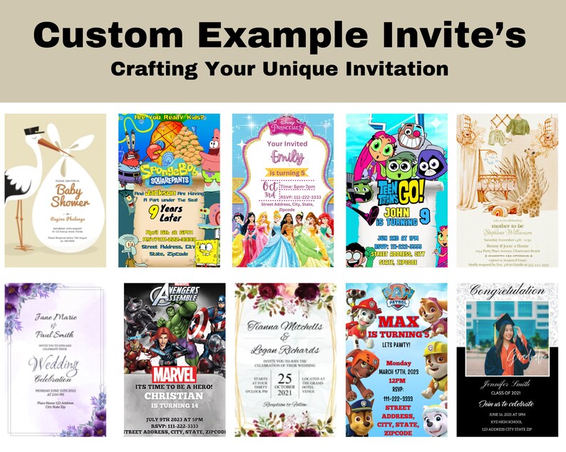 Custom Invitation for Birthday Party Create Your Own Baby Shower Invite ...