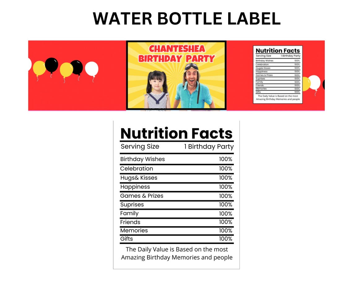 Danny Go Birthday Party Water Bottle Label | Danny Drink Wrapper ...