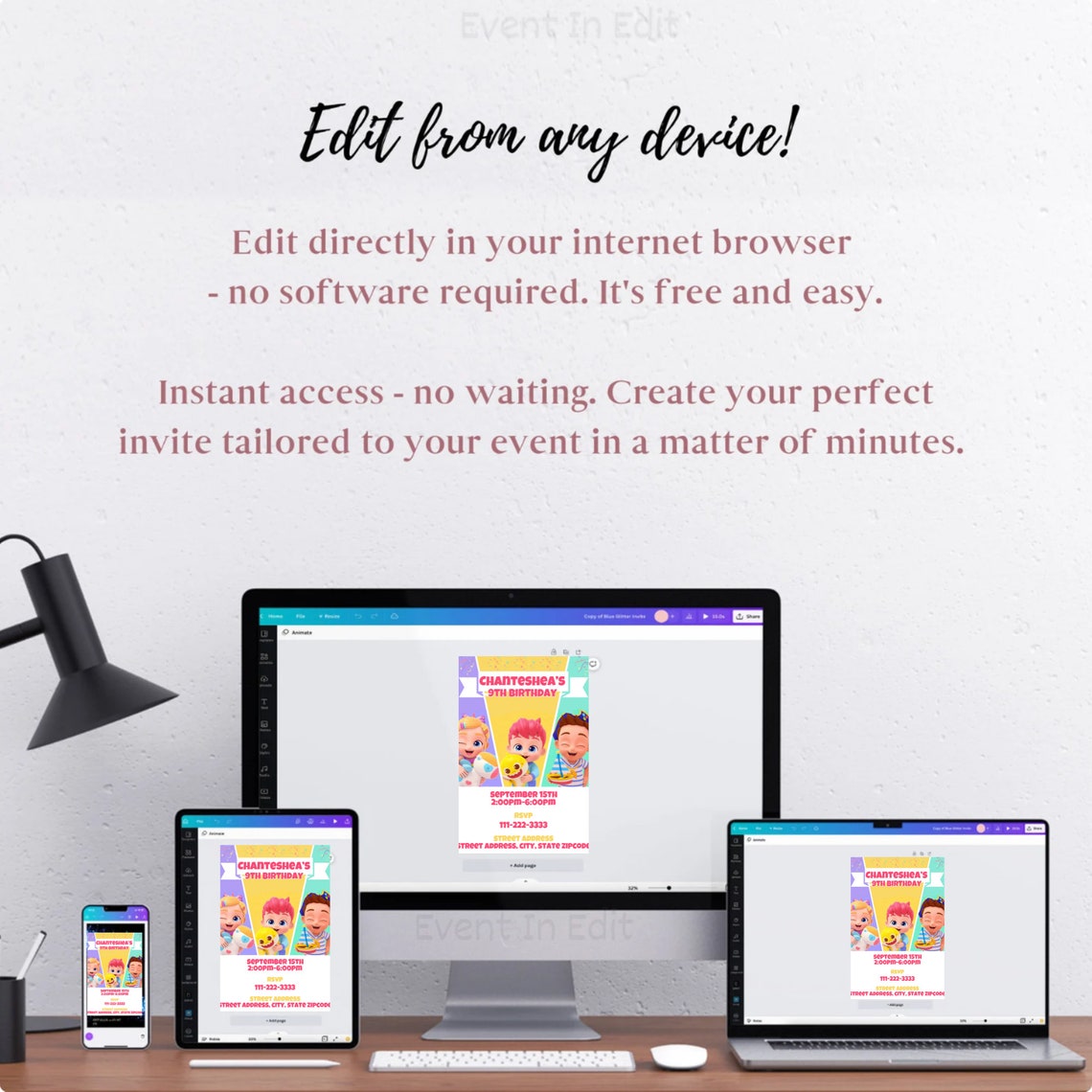 Bebefinn Birthday Party Invitation | Editable Shark Invite | Bebefinn ...