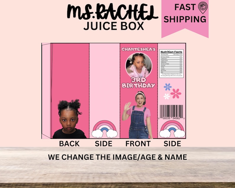 Ms Rachel Birthday Party Juice Box | Song for Little Drink Boxes ...