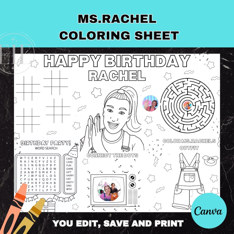 Ms Rachel Coloring - Etsy